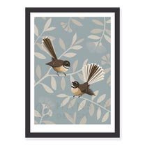 Fantail Pair / Pīwakawaka Art Print - Hansby Design