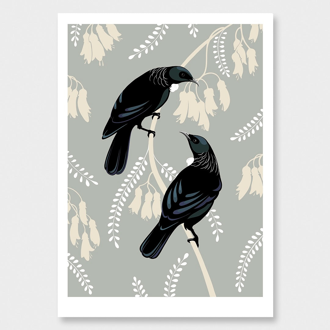 Tui Art Print - NZ artist - Hansby Design