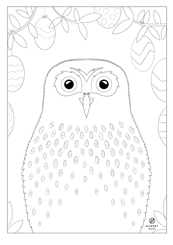 Ruru Colouring printable – Hansby Design